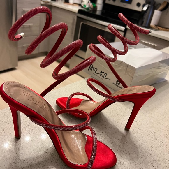 Shoes | Sexy Red Wrap Around Heels | Poshmark